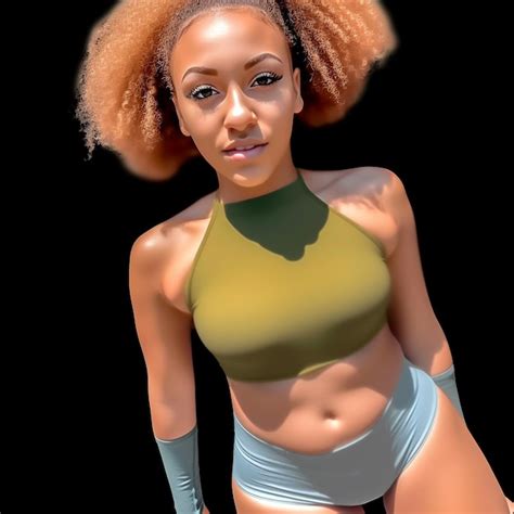 Premium Ai Image Balck Woman Model With Curly Hair In Erotic Outfit