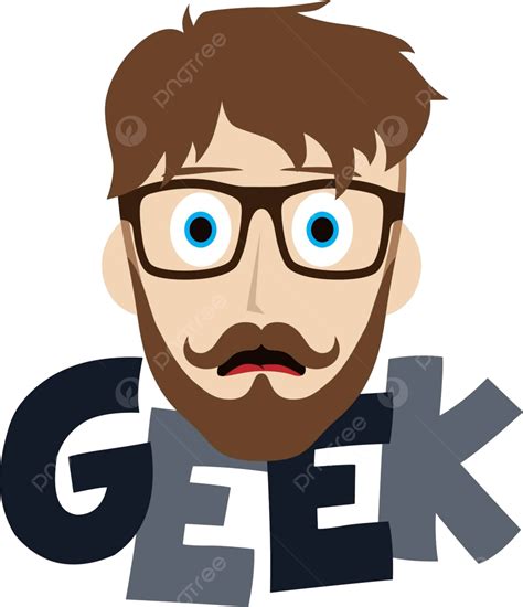 Geeky Geek Nerd Guy Geek Adult Face Vector Geek Adult Face PNG And Vector With Transparent