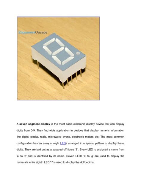 A Seven Segment Display Download Free Pdf Light Emitting Diode Electrical Components