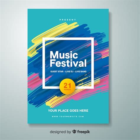 음악 축제 포스터 템플릿 무료 벡터