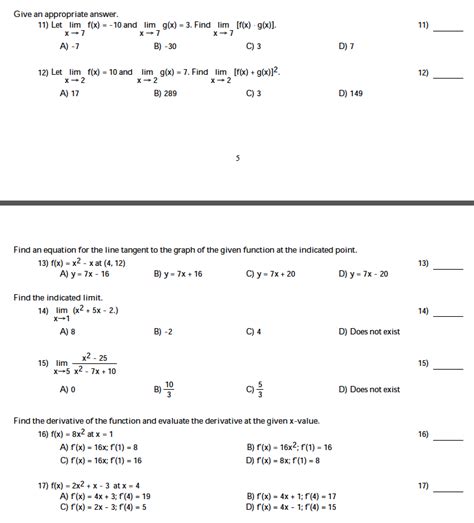 Solved The Graph Of A Function Is Given Choose The Answe