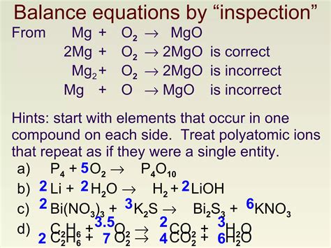 Balancing Equations Ppt