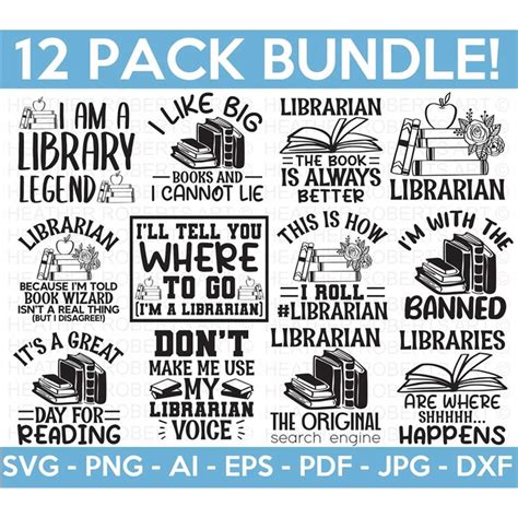 Librarian Svg Bundle Librarian Svg Library Svg Book Svg Inspire