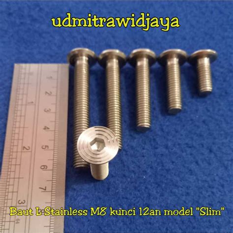 Jual Baut Flat L Baut Countersink 8x16 Tirus Verseng L Kunci 12l 5mm