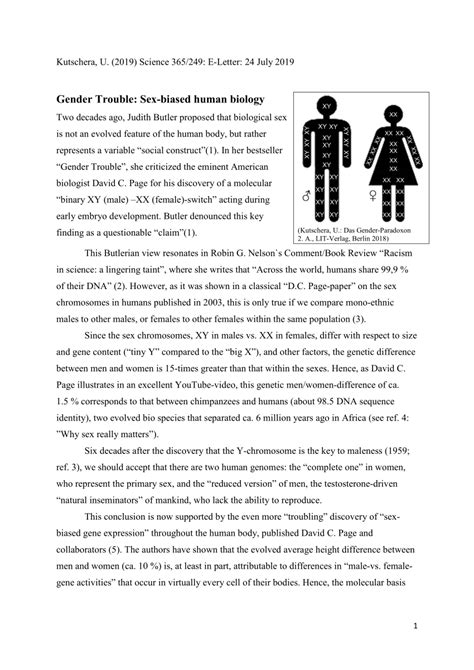 PDF Gender Trouble Sex Biased Human Biology