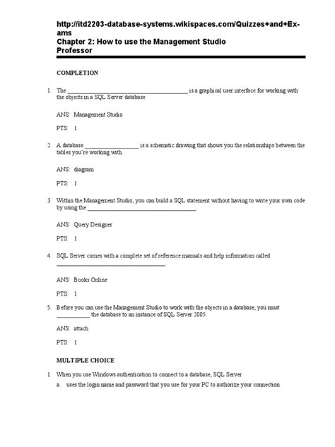 Sql Quiz 1 Pdf Sql Databases