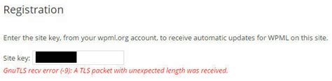 [wordpress] “gnutls recv error 9 ” error message when registering