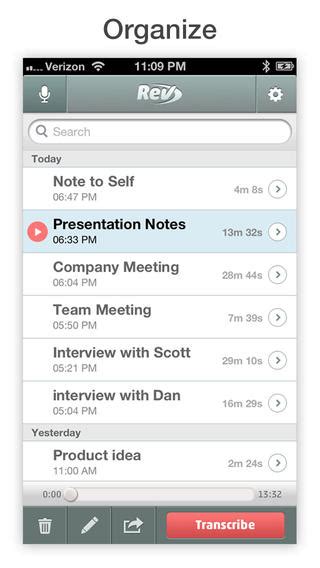 Ios ‘rev Voice Recorder Dictation And Audio Transcription Makes