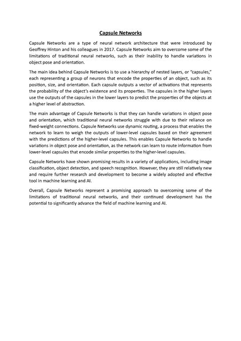 Capsule Networks Capsule Networks Capsule Networks Are A Type Of Neural Network Architecture