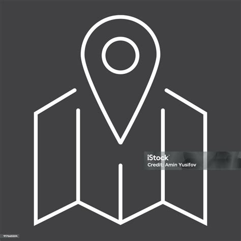 Pinpoint On Map Line Icon Geolocation And Navigation Gps Sign Vector Graphics A Linear Pattern