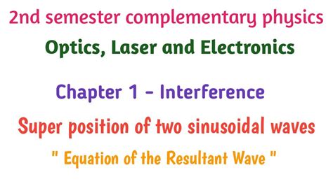 Super Position Of Two Sinusoidal Waves Youtube