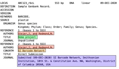 Genbank Upload Pipeline 2 Geneious Prime Genbank Submission Tool — Si
