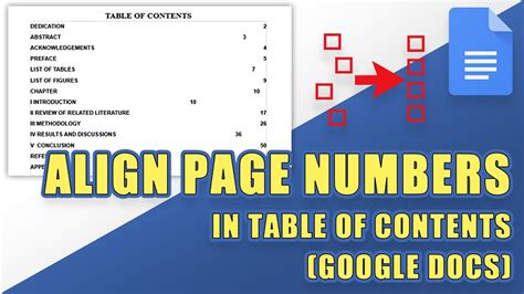How To Align Page Numbers In Table Of Contents In Google Docs Free Word Template