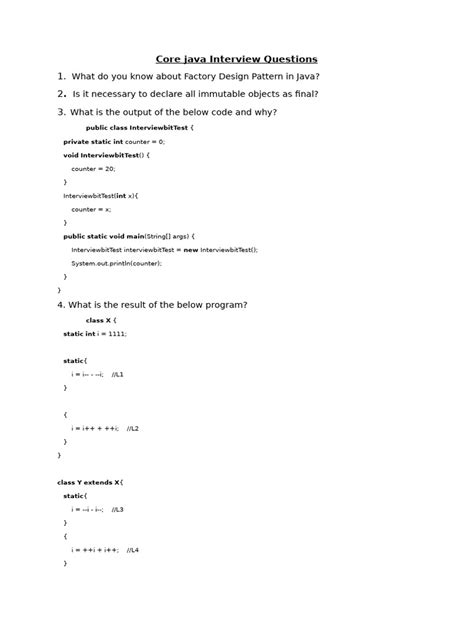 Core Java Interview Questions Pdf Method Computer Programming Class Computer Programming