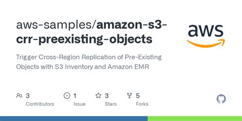 github aws samples amazon s3 crr preexisting objects trigger cross region replication of pre