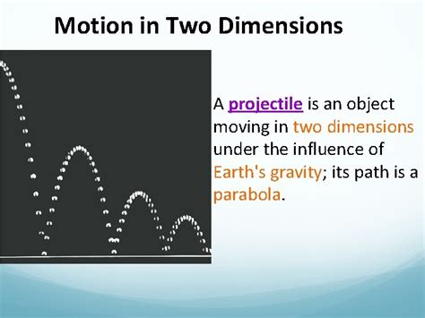 Projectile Motion Motion In Two Dimensions A Projectile