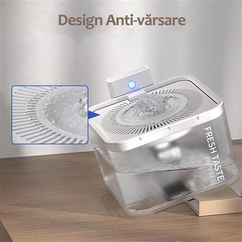 Dispenser Apa Automat Tip Fantana Pentru Pisici Si Caini Fara Fir Byondself® 2 5l Silentios