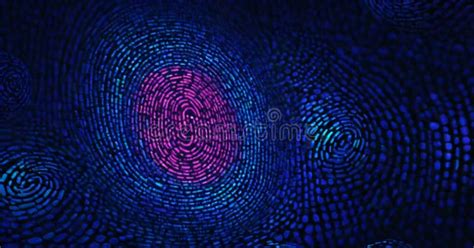 Cyber Security Fingerprint Dark Blue Abstract Stock Illustration