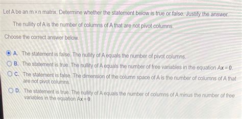 solved let a be an mxn matrix determine whether the