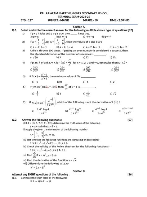 12th Maths Pdf Mathematics Mathematical Analysis
