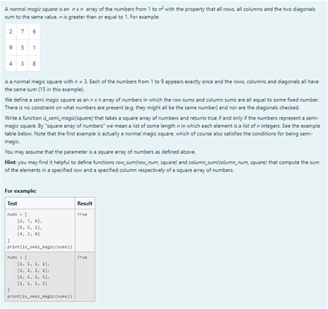 Solved A Normal Magic Square Is An N X N Array Of