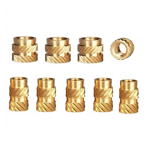 Rjx 100pcs M2 Brass Insert Nuts Hot Melt Molding Copper Heat Inserting Thread Embedded Knurled