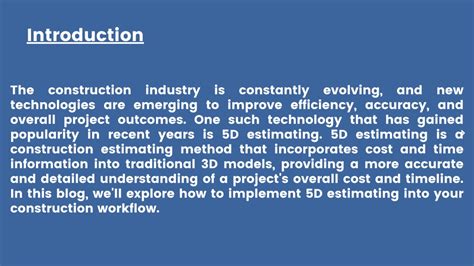 Ppt How To Implement 5d Estimating Into Your Construction Workflow
