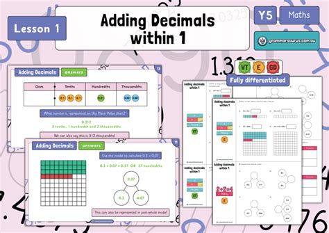 Year Decimals Part Adding Decimals Within Lesson Grammarsaurus Australia