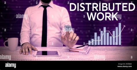 Conceptual Caption Distributed Work Business Showcase Practiced By Enterprises Using Network