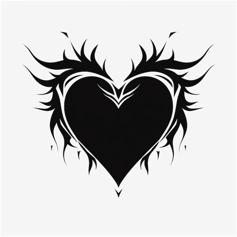 Tatuaje De Corazon Negro Png Foto Premium