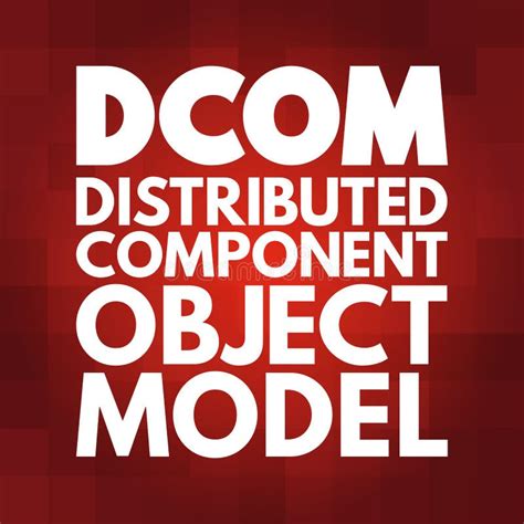 dcom distributed component object model acronym technology concept background stock