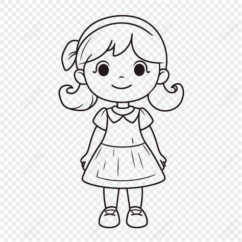 Gambar Halaman Mewarnai Gadis Cantik Dalam Gambar Sketsa Garis Luar