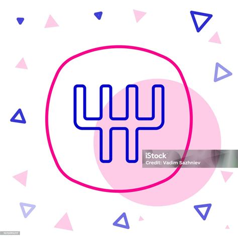 흰색 배경에 격리 된 라인 기어 변속기 아이콘 수동 변속기 아이콘 다채로운 개요 개념 벡터 개념에 대한 스톡 벡터 아트 및 기타