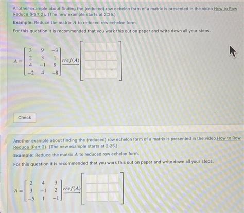 Solved Another Example About Finding The Reduced Row Chegg