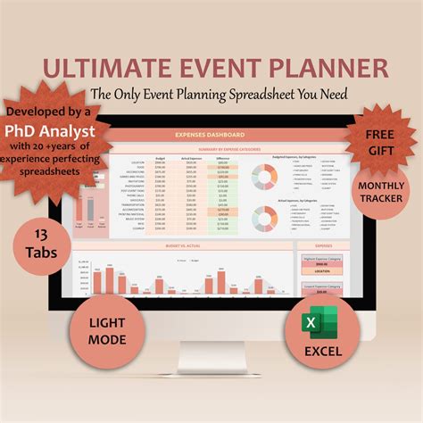 Excel Ultimate Event Planner Template Digital Event Planner Spreadsheet