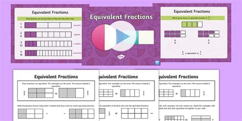 Equivalent Fractions Year 3 Powerpoint With Worksheets