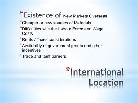 Factors Affecting Location Of A Business Ppt