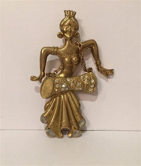 Vintage Brooch Dancing Lady Pin Dancing Design Brooch Carnival