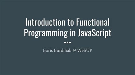 Functional Programming In Javascript Ppt