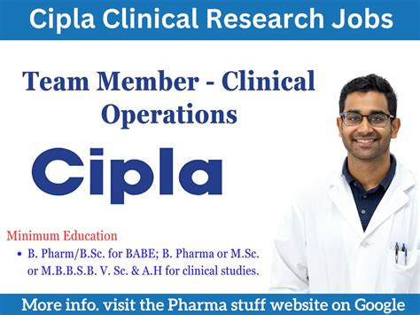 Cipla Is Hiring A Team Member For Clinical Operations In Vikhroli