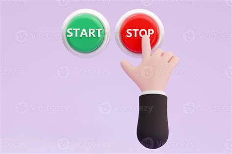 Cartoon Hand Pressing The Red Button System Control Stock Photo At Vecteezy