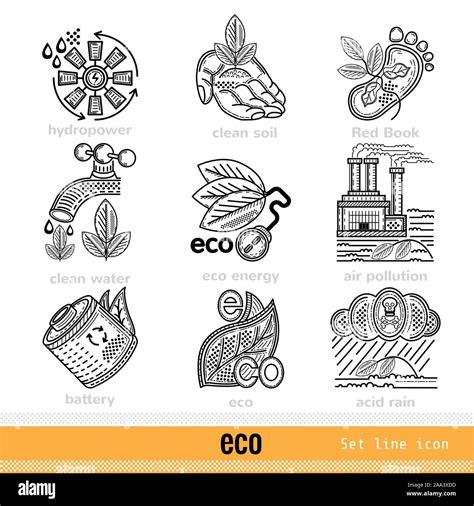 Set Of Eco Problems And Decision Outline Web Icons Stock Vector Image Art Alamy