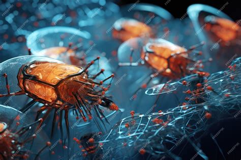 Premium Ai Image Microscopic View Of Biohybrid Robots Nanotechnology