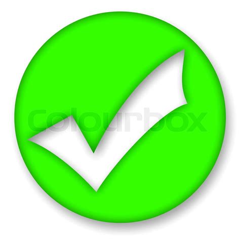 Grøn Markering Symbol Over Hvid Baggrund Stock Foto Colourbox