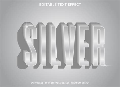 Premium Vector Silver Text Effect Template With Silver Type