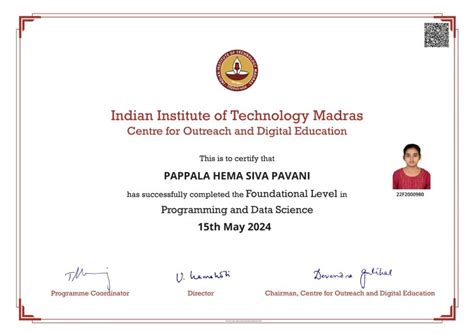 Finished Foundational Level In Programming And Data Science Hema Siva Pavani Pappala Posted On