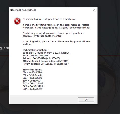 Nl Randomly Crashing When Entering Maps And Loading Luas Configs Problems Neverlose Cc Forum