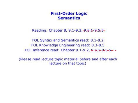 Ppt First Order Logic Semantics Powerpoint Presentation Free