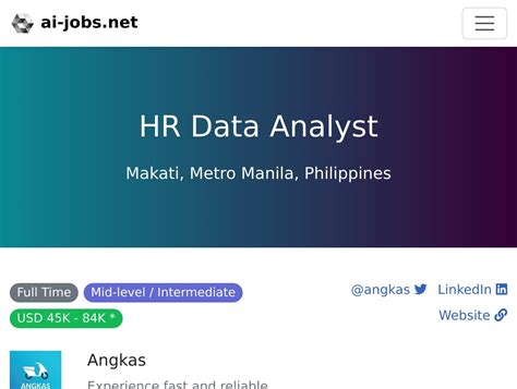 Hiring Hr Data Analyst In Makati Metro Manila Philippines Raimljobs