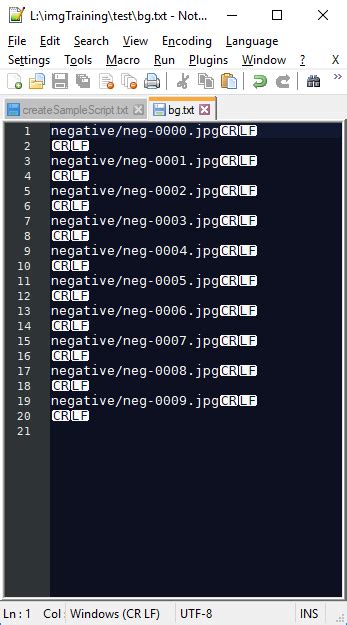 computer vision opencv createsamples invalid background description file stack overflow